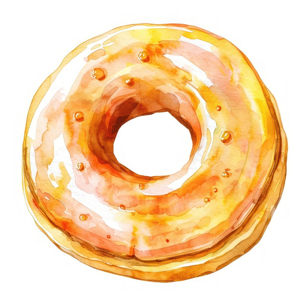 Watercolor glazed donut illustration | Free Photo Illustration - rawpixel