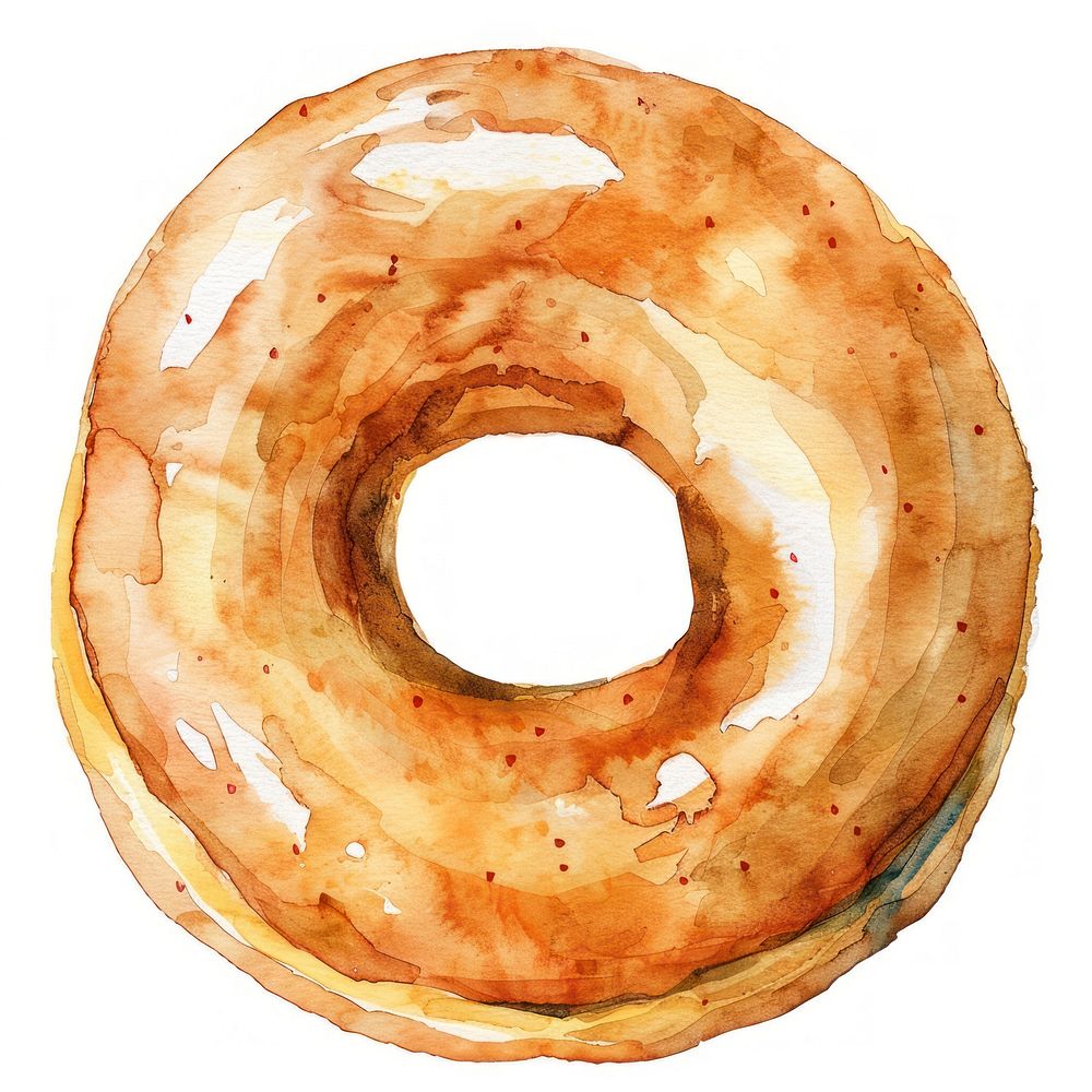 Watercolor glazed donut illustration | Free Photo Illustration - rawpixel