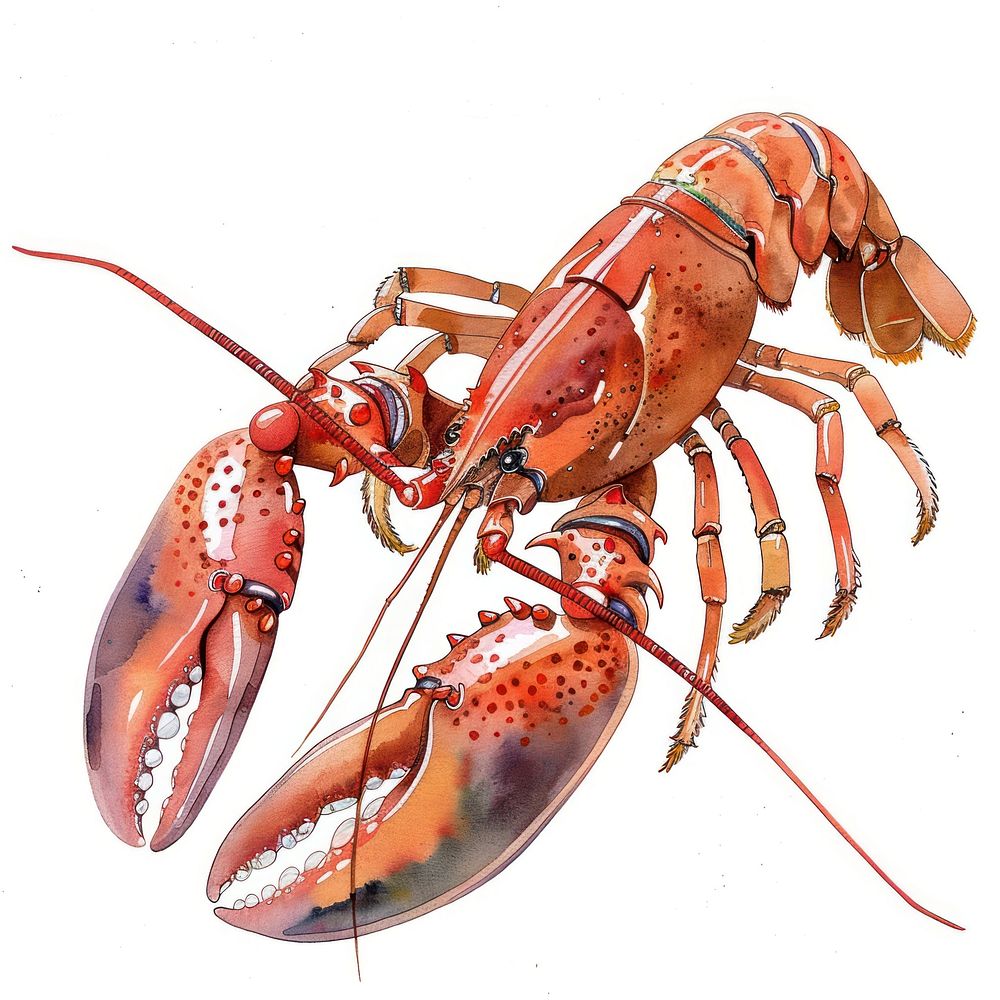 Detailed lobster watercolor illustration | Free Photo Illustration ...