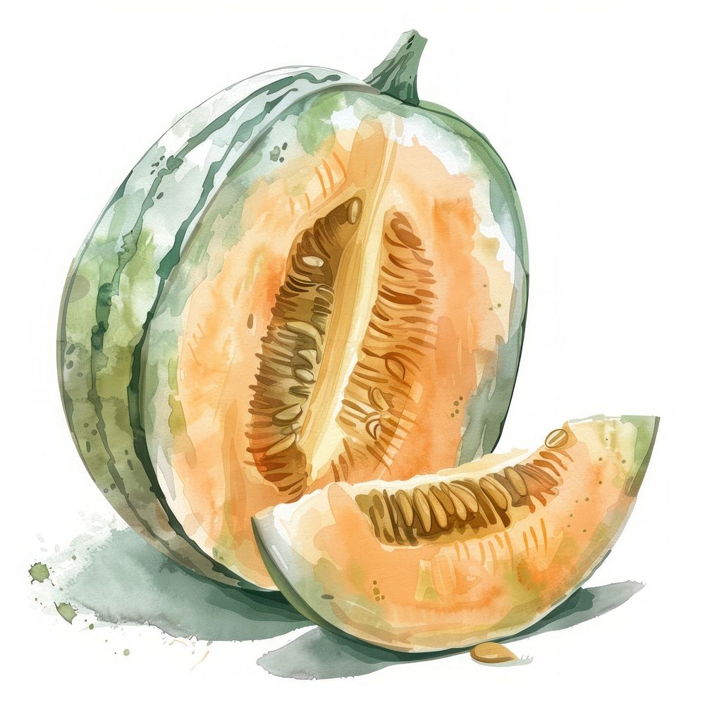 Muskmelon produce fruit plant. | Free Photo Illustration - rawpixel