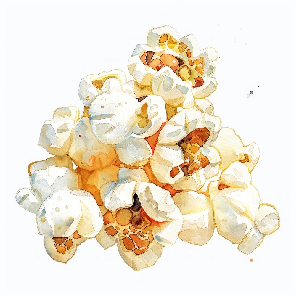 Watercolor popcorn art illustration | Free Photo Illustration - rawpixel