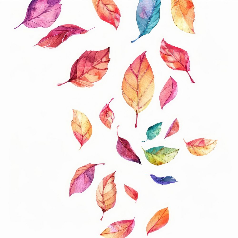 Falling leaves art graphics blossom. | Free Photo Illustration - rawpixel