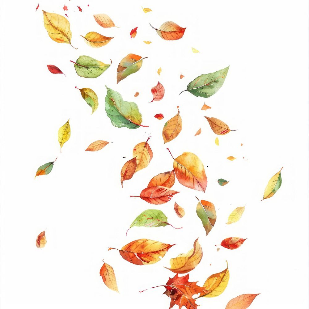 Falling leaves art graphics confetti. | Free Photo Illustration - rawpixel