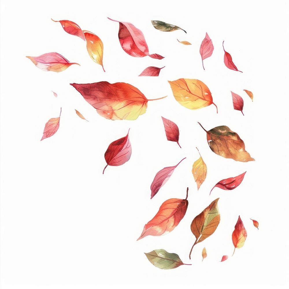 Falling leaves art graphics blossom. | Free Photo Illustration - rawpixel