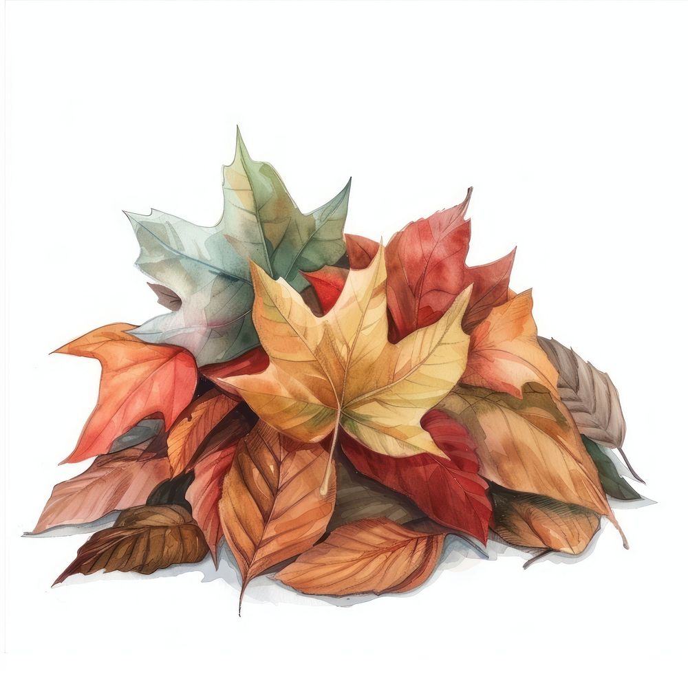 Leaf pile art plant tree. | Free Photo Illustration - rawpixel