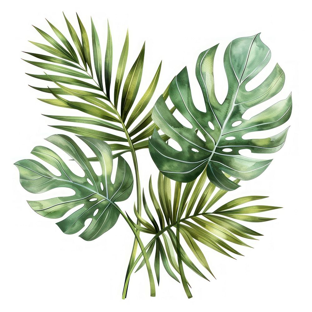 Palm leaves art plant leaf. | Free Photo Illustration - rawpixel