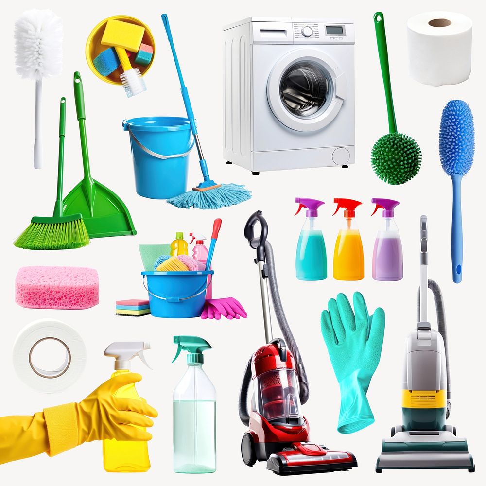 Cleaning supply element set | Free Photo - rawpixel