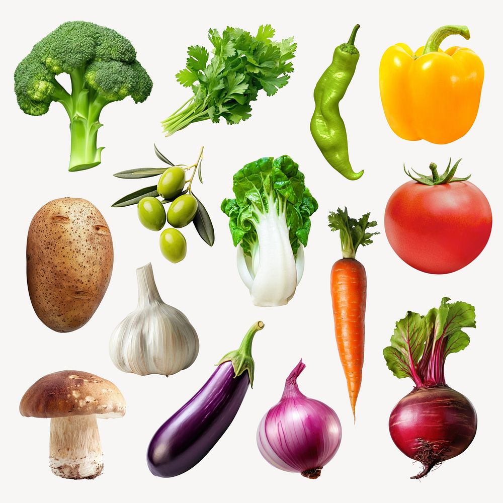 Various organic vegetable element set | Free Photo - rawpixel