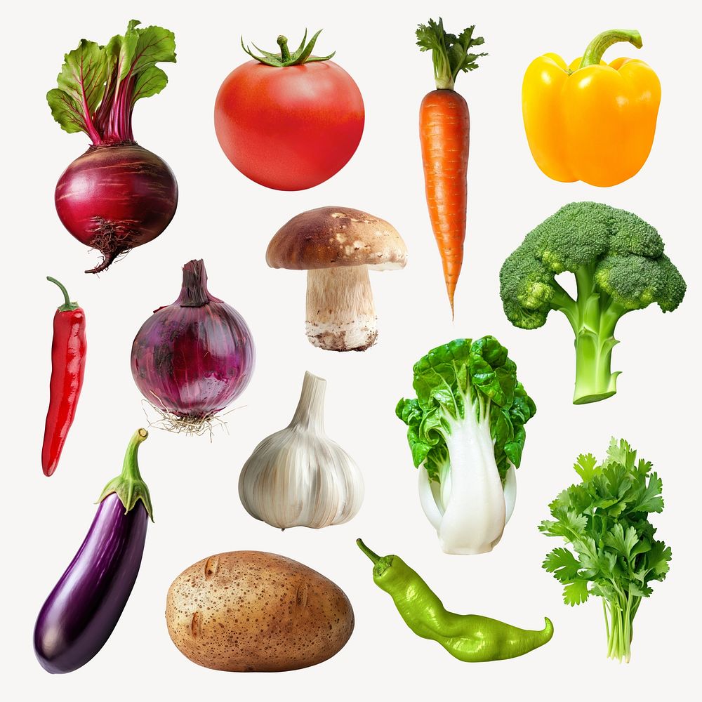 Various organic vegetable element set | Free Photo - rawpixel