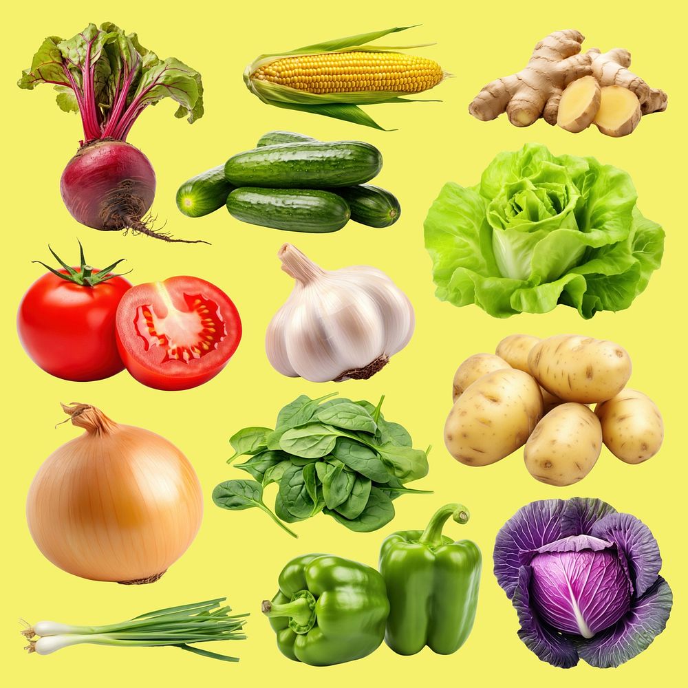 Fresh organic vegetable element set | Free Photo - rawpixel