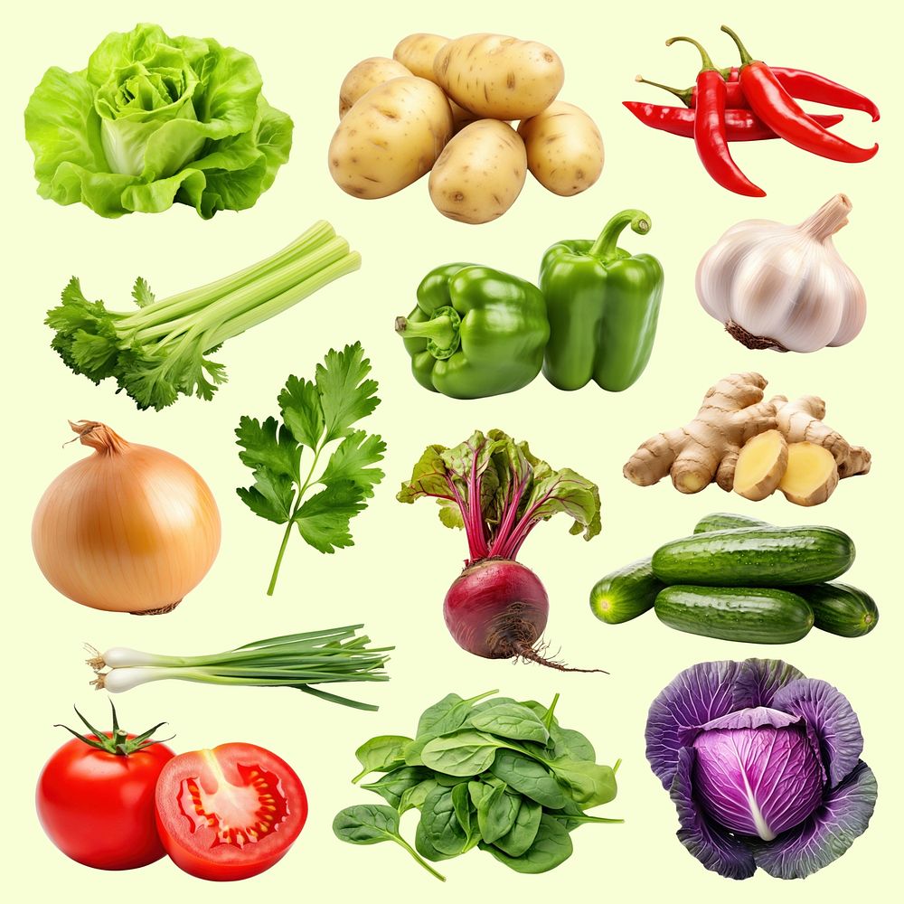 Fresh organic vegetable element set | Free Photo - rawpixel