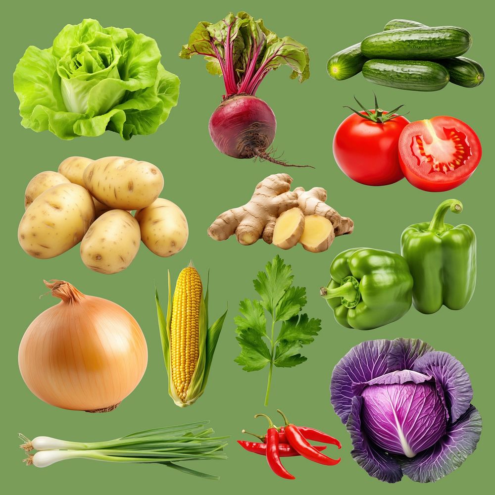 Fresh organic vegetable element set | Free Photo - rawpixel