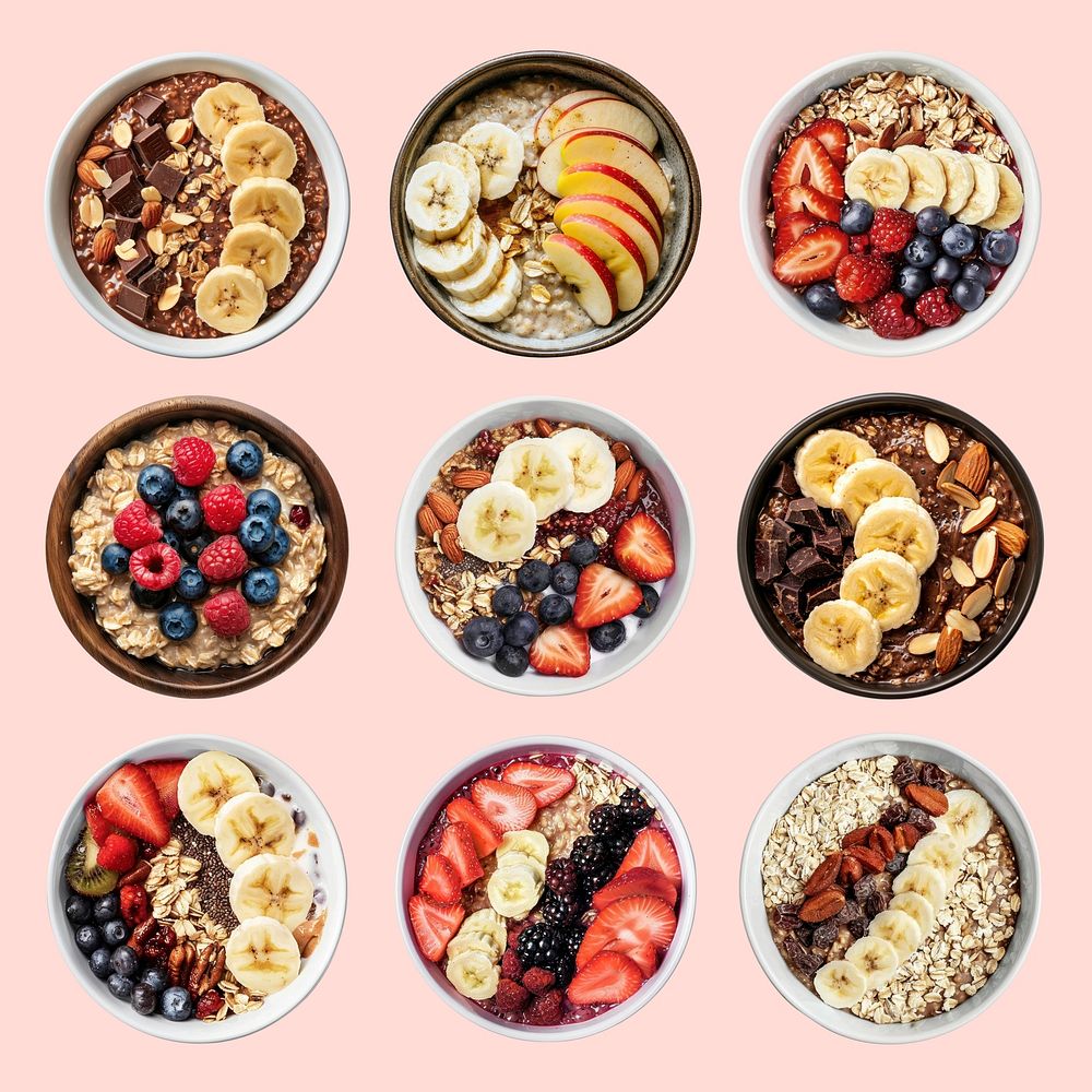 Oatmeal bowl aerial view design | Free Photo - rawpixel