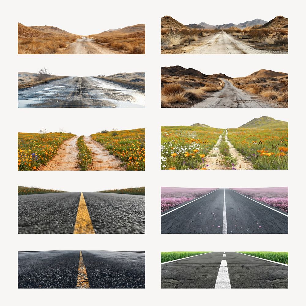 Road border element set | Free Photo - rawpixel