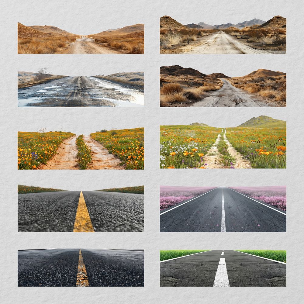 Road border element set | Free Photo - rawpixel