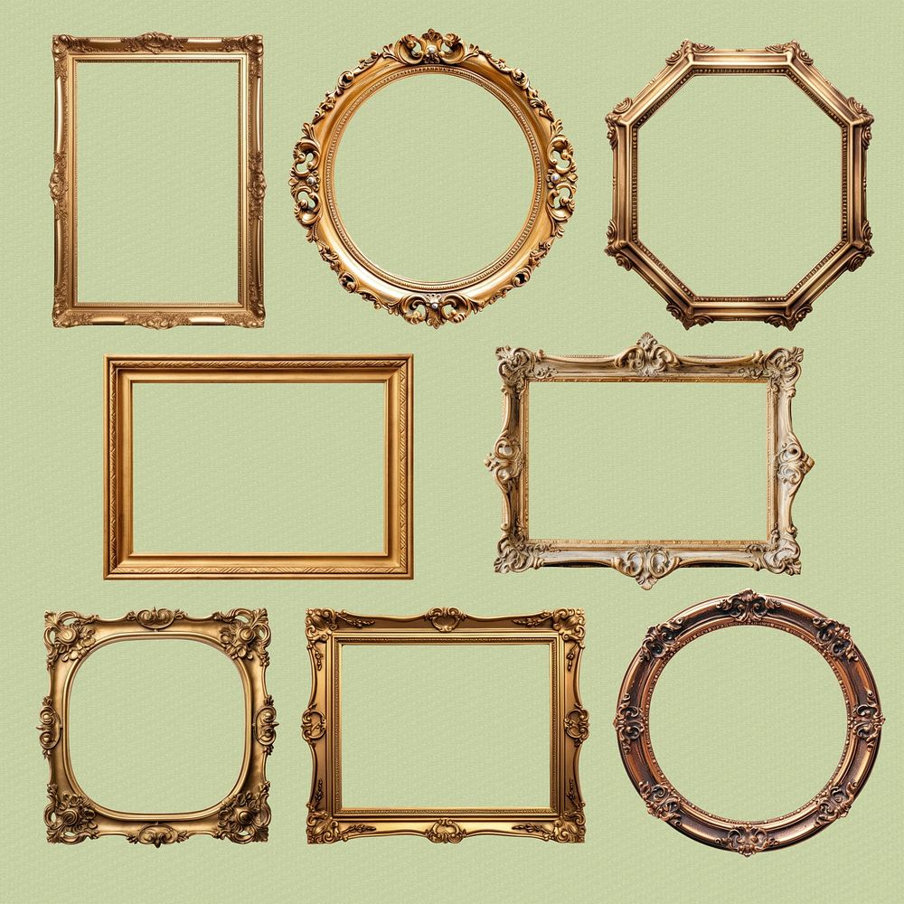 Vintage picture frame element set | Premium Photo - rawpixel