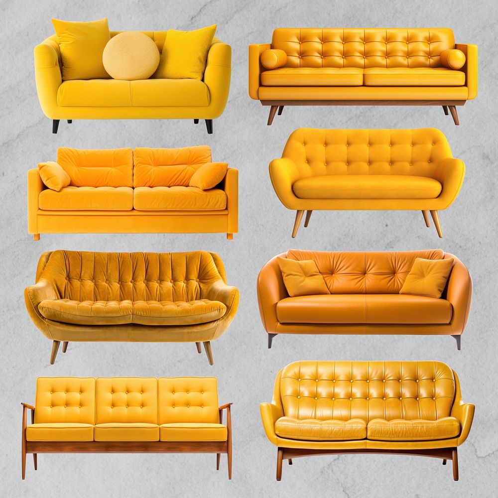 Yellow modern sofa element set | Free Photo - rawpixel