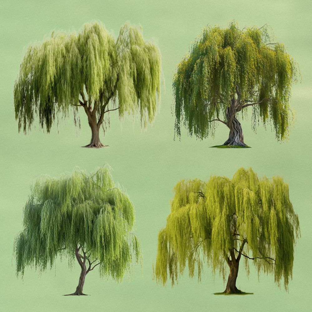 Willow tree nature set | Free Photo - rawpixel
