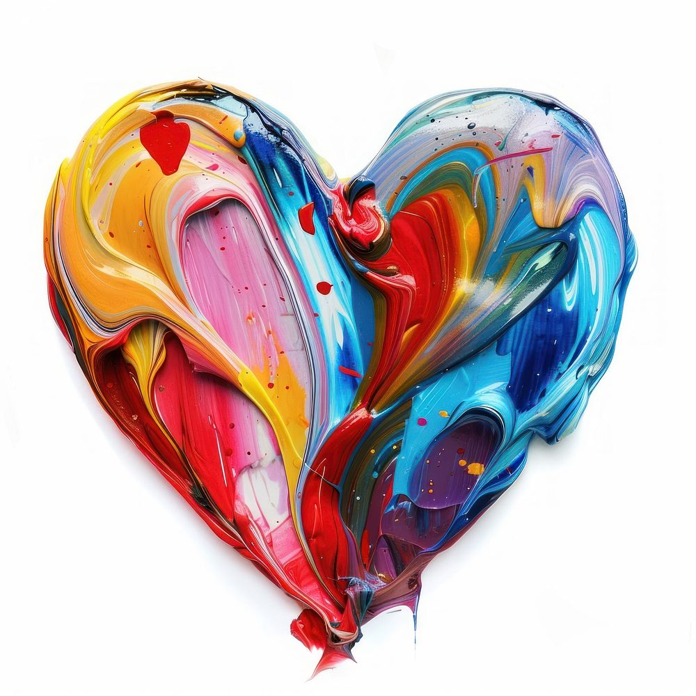 Colorful abstract heart painting | Free Photo - rawpixel