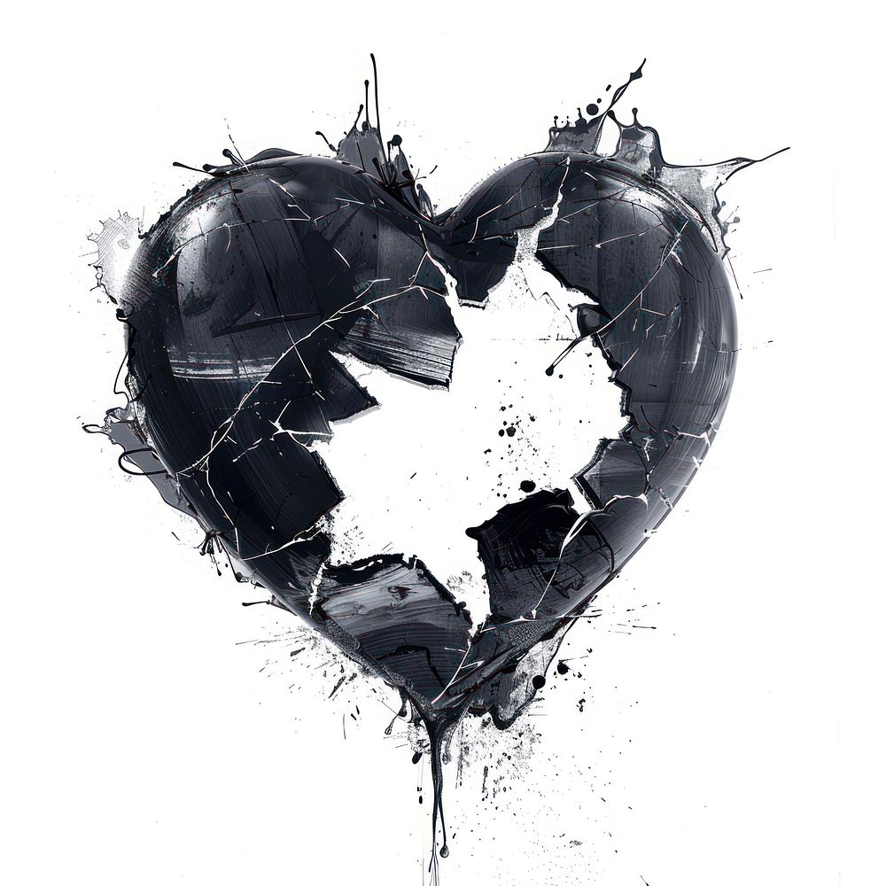 Abstract broken heart illustration | Free Photo Illustration - rawpixel