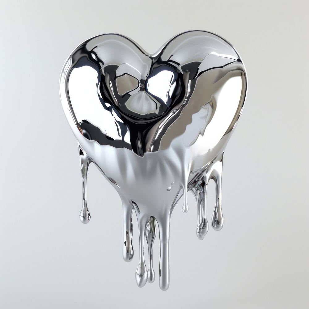 Dripping metallic heart sculpture | Free Photo - rawpixel