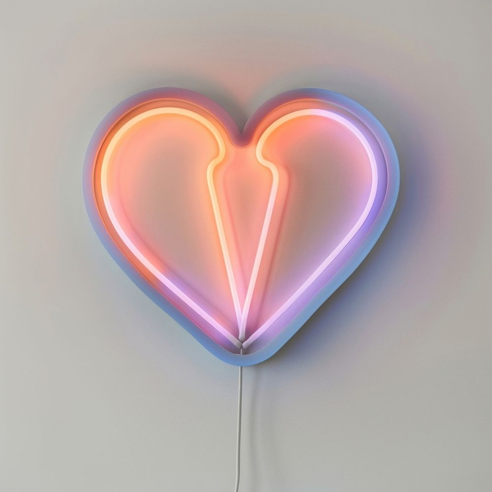 Neon heart wall light decor | Free Photo - rawpixel