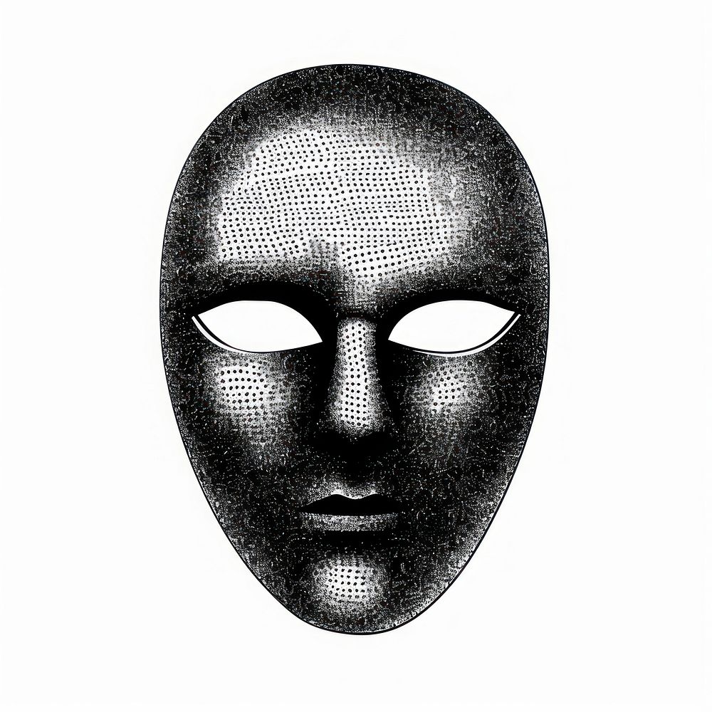 Monochrome dotted mask illustration | Premium Photo Illustration - rawpixel