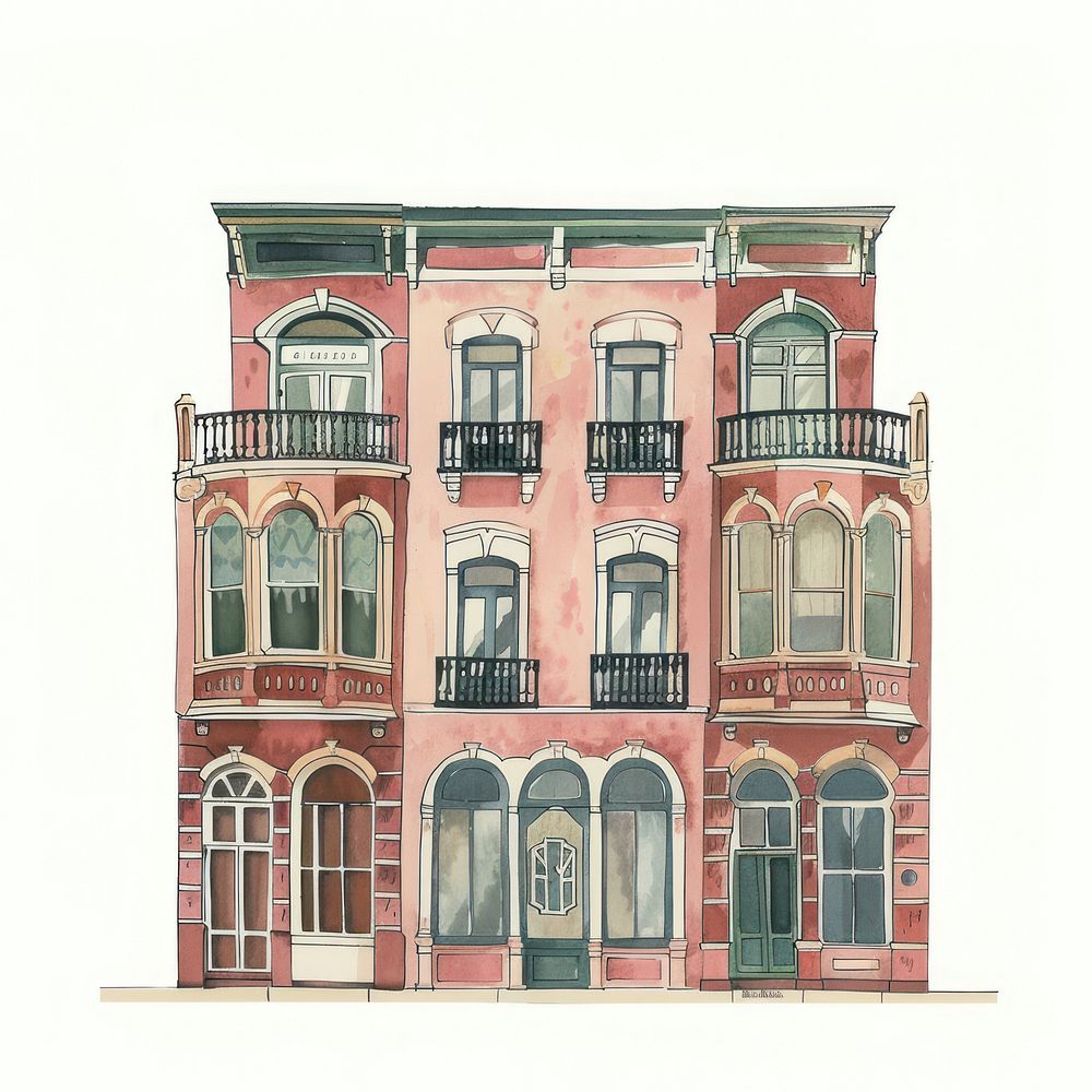 Vintage architectural building illustration | Free Photo Illustration ...