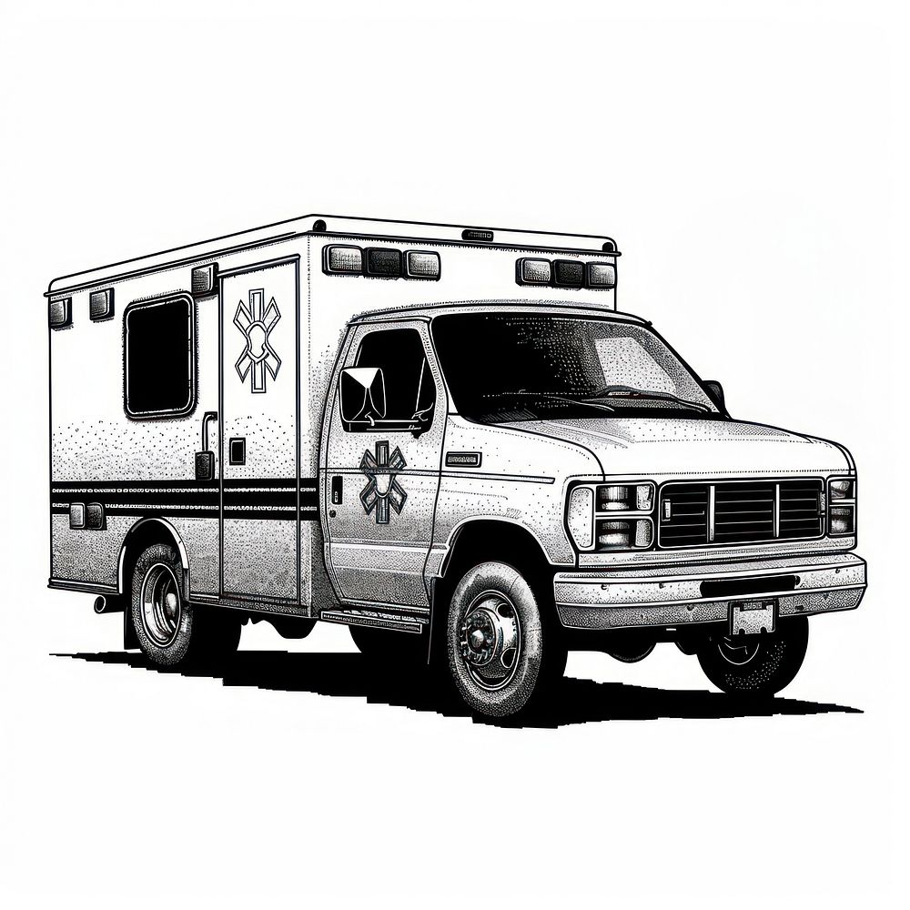 Detailed ambulance sketch illustration | Free Photo Illustration - rawpixel