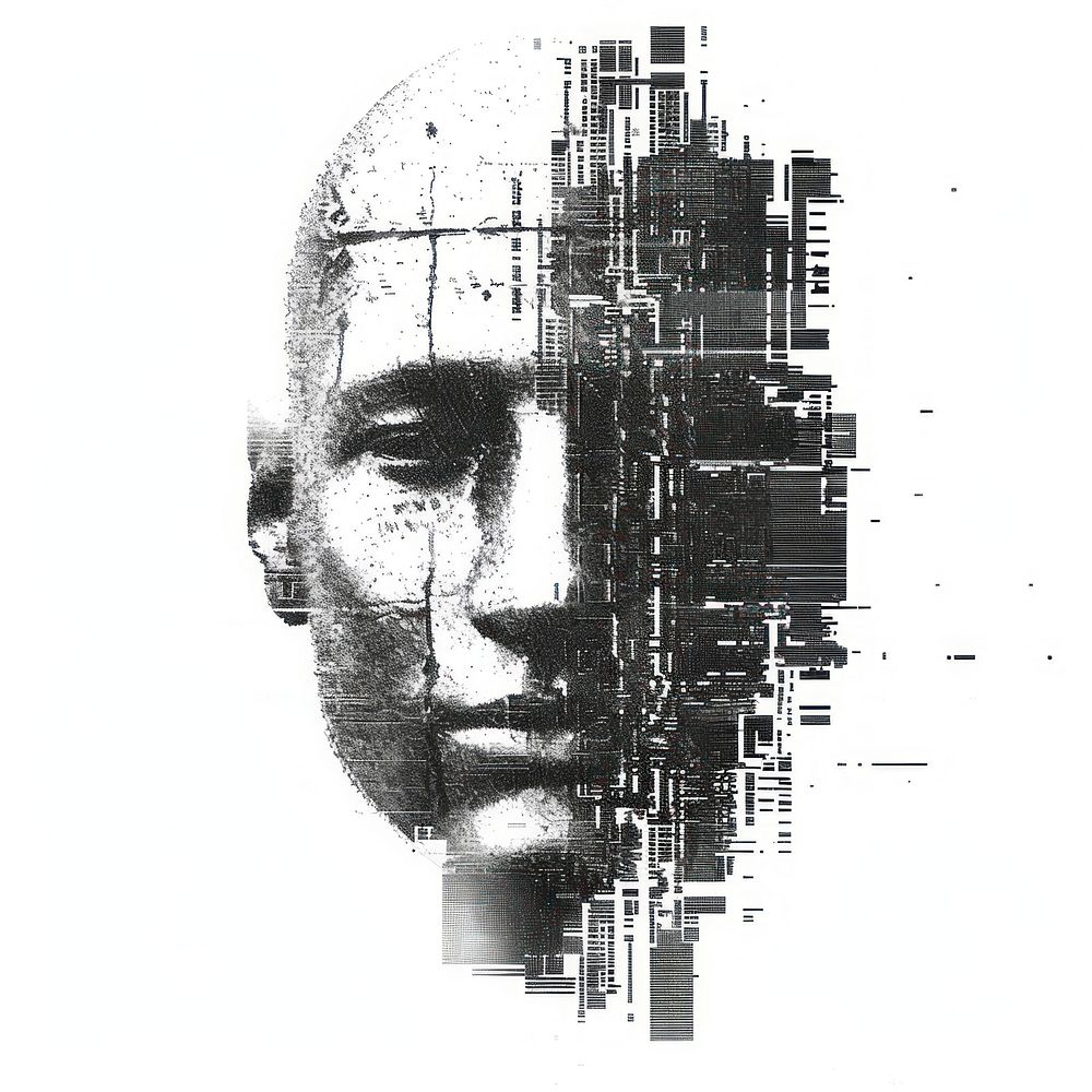 Abstract digital human face illustration | Free Photo Illustration ...