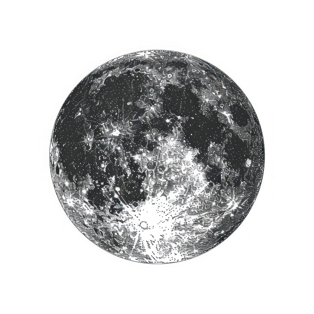 Detailed vintage moon illustration | Free Photo Illustration - rawpixel