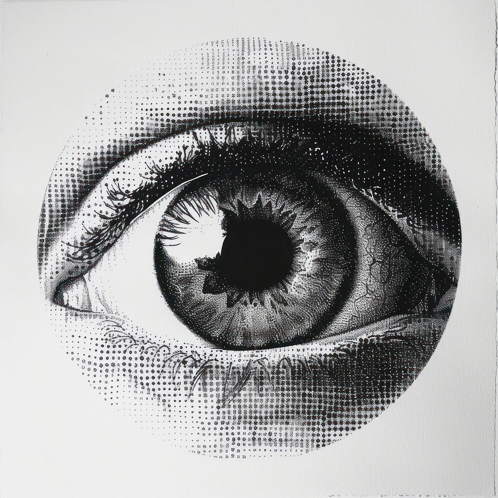 Detailed monochrome eye illustration | Free Photo Illustration - rawpixel