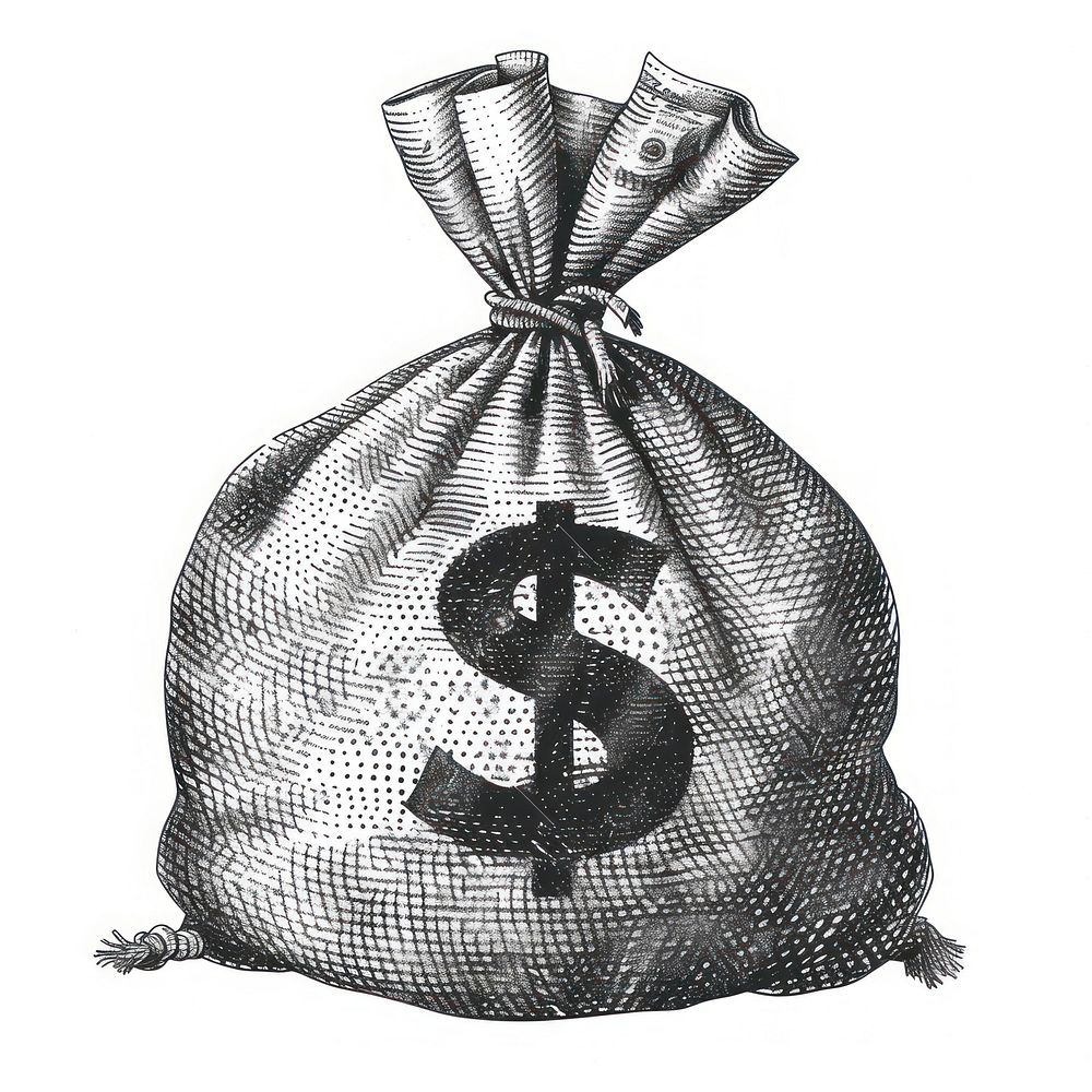 Vintage money bag illustration | Free Photo Illustration - rawpixel