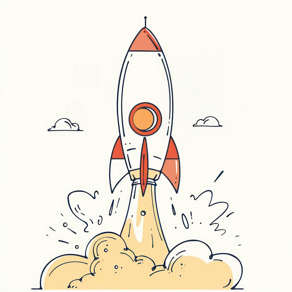 Rocket rocket art illustrated. | Free Photo Illustration - rawpixel