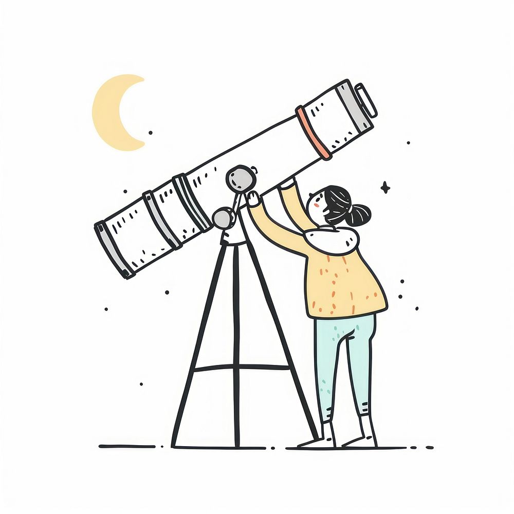 Astronomer telescope person machine. | Free Photo Illustration - rawpixel