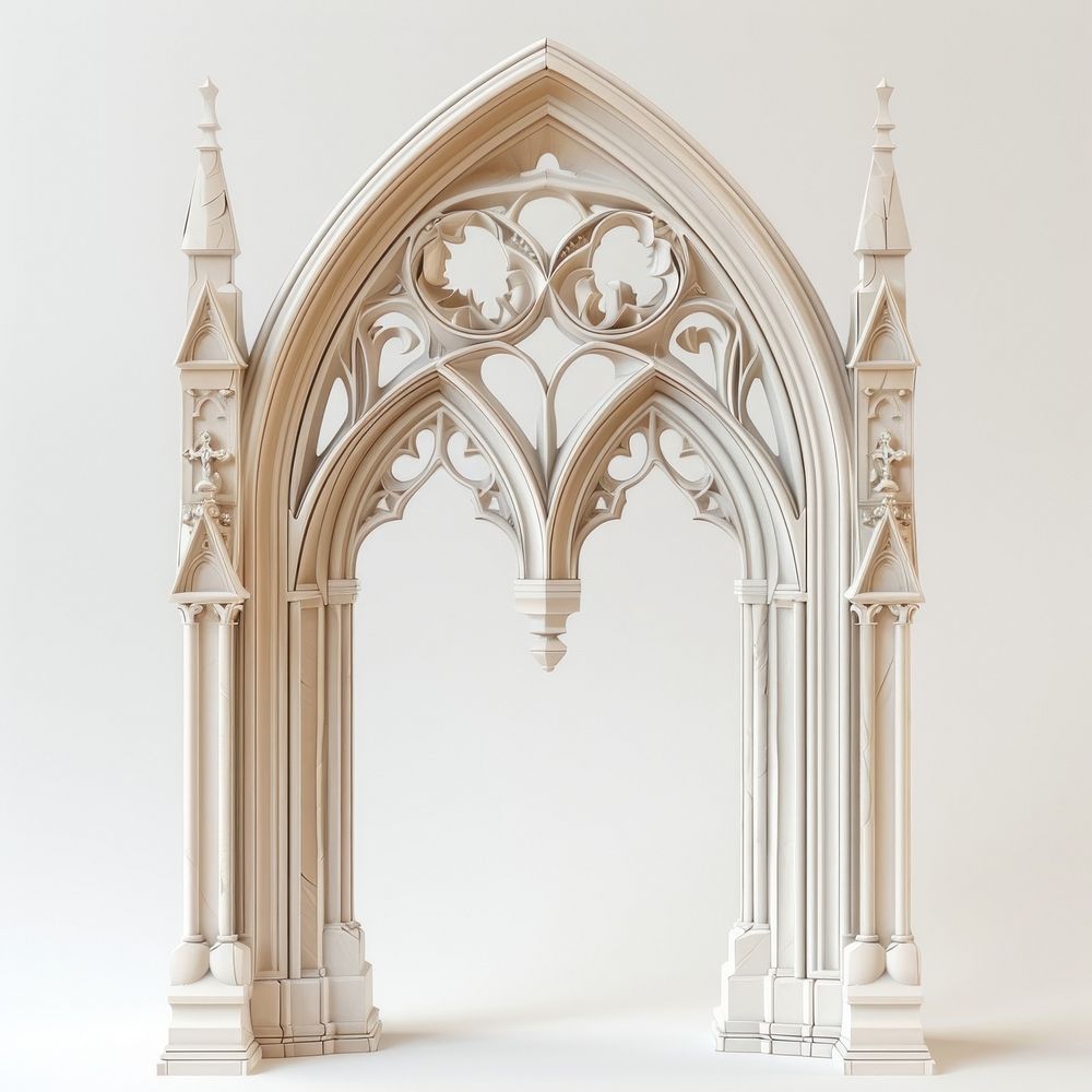 Intricate Gothic architectural archway illustration | Free Photo ...