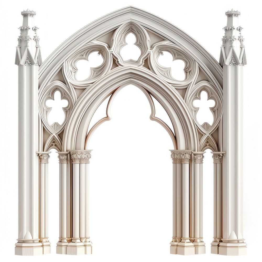 Gothic archway with ornate columns | Free Photo Illustration - rawpixel