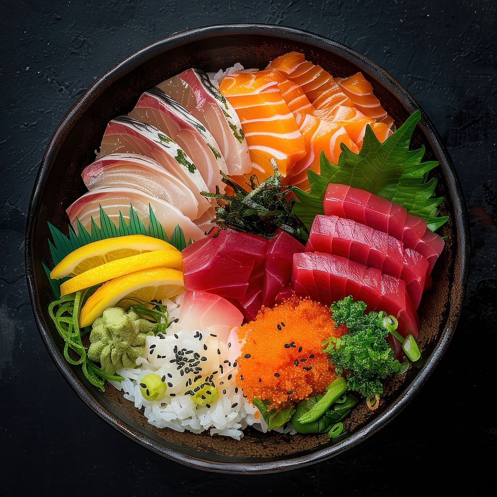 Colorful fresh sashimi rice bowl | Free Photo - rawpixel
