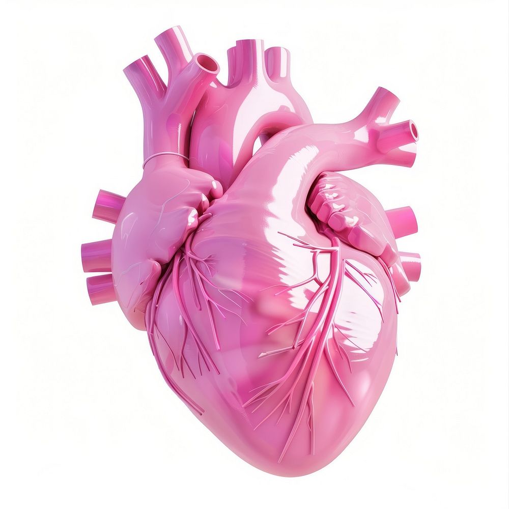 Glossy pink anatomical heart illustration | Free Photo Illustration ...