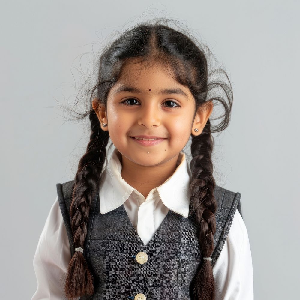 Smiling girl in school uniform | Free Photo - rawpixel