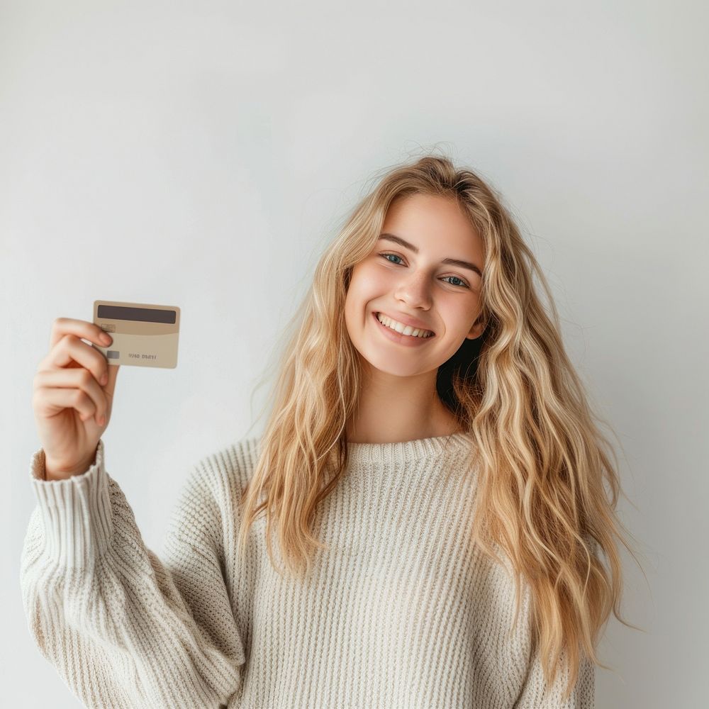 Woman holding credit card blonde | Free Photo - rawpixel
