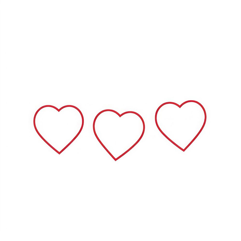 Three red heart outlines illustration | Free Photo Illustration - rawpixel
