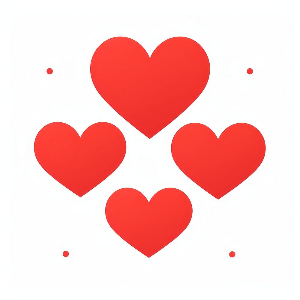 Four red hearts illustration | Free Photo Illustration - rawpixel
