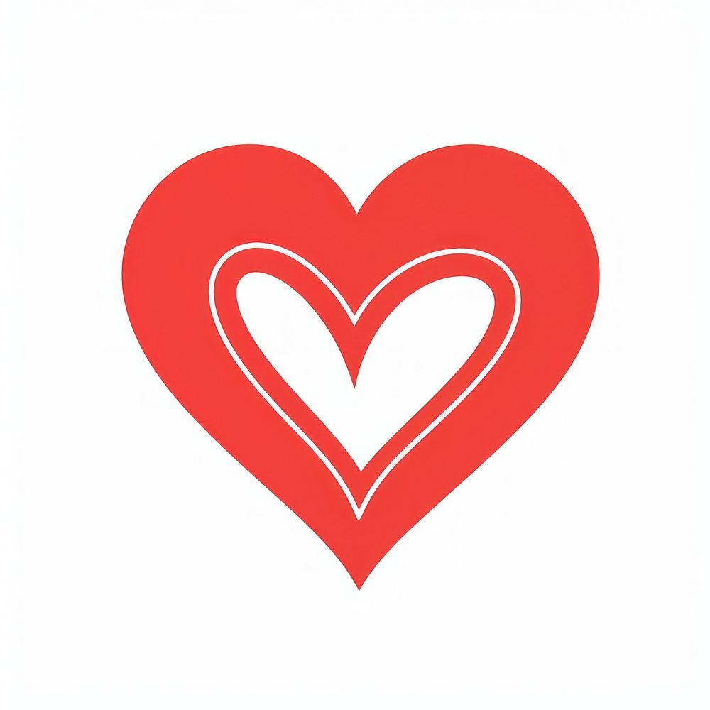 Red heart with inner outline | Premium Photo Illustration - rawpixel