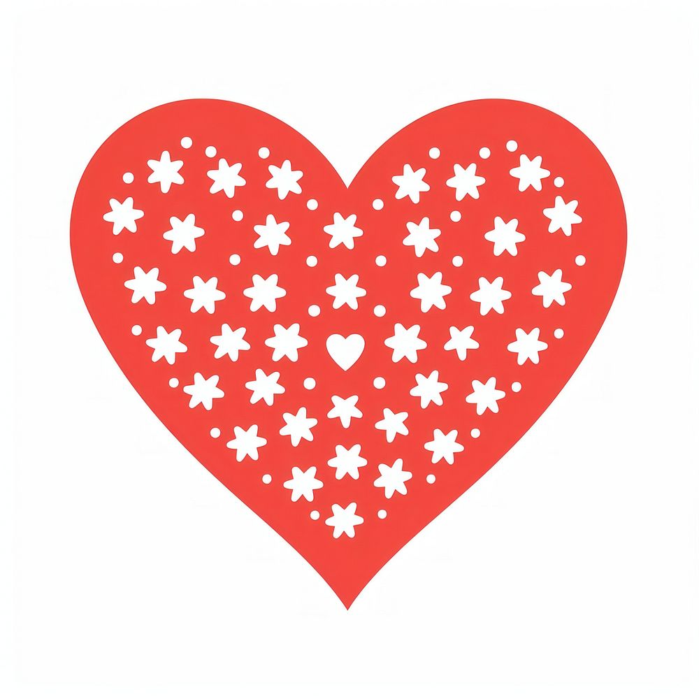 Heart with star pattern | Free Photo Illustration - rawpixel