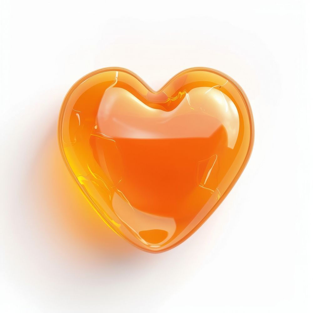 Glossy orange heart shape | Free Photo - rawpixel