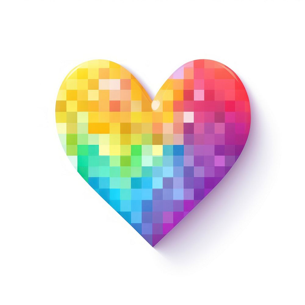 Colorful pixelated heart illustration | Free Photo Illustration - rawpixel