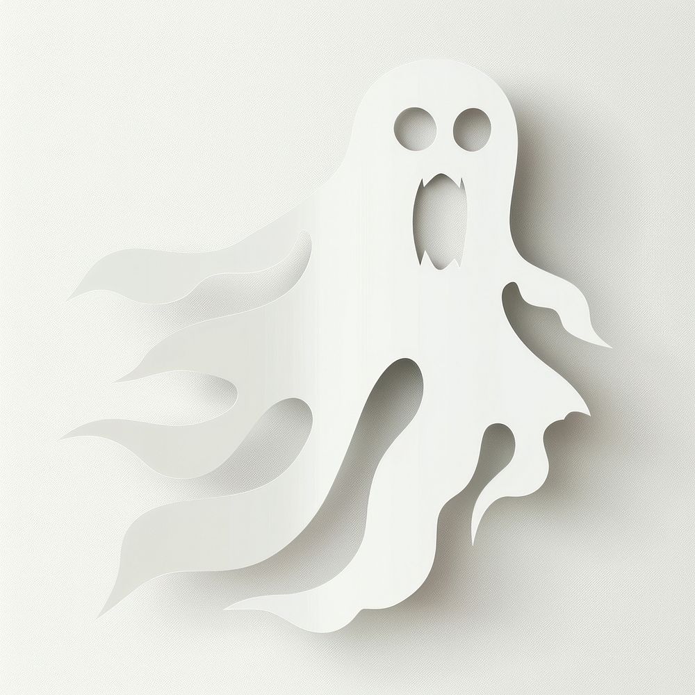Spooky ghost paper cutout illustration | Free Photo Illustration - rawpixel