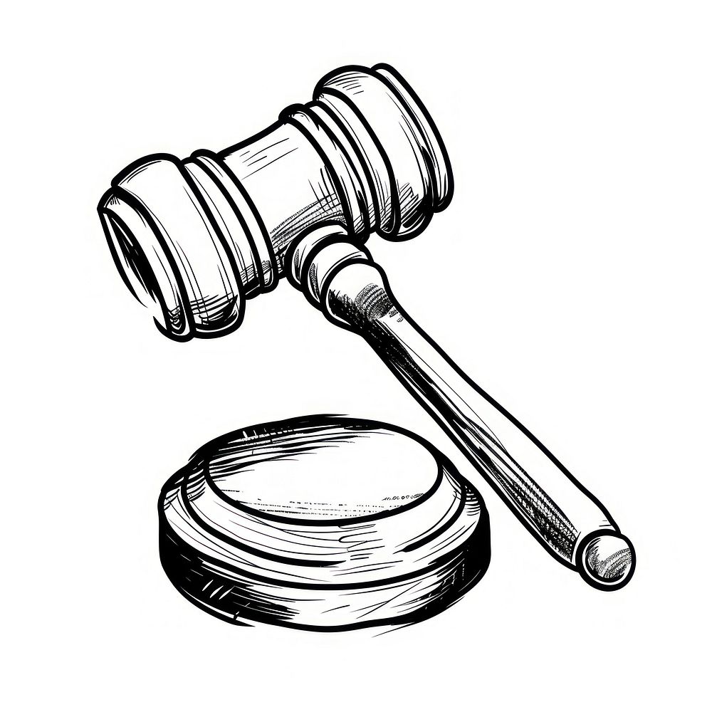 Hand-drawn gavel and sound block | Free Photo Illustration - rawpixel