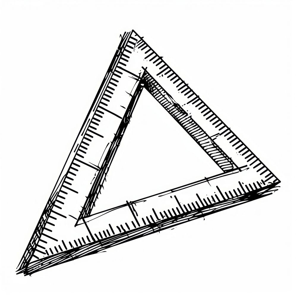 Hand-drawn triangular ruler sketch | Free Photo Illustration - rawpixel